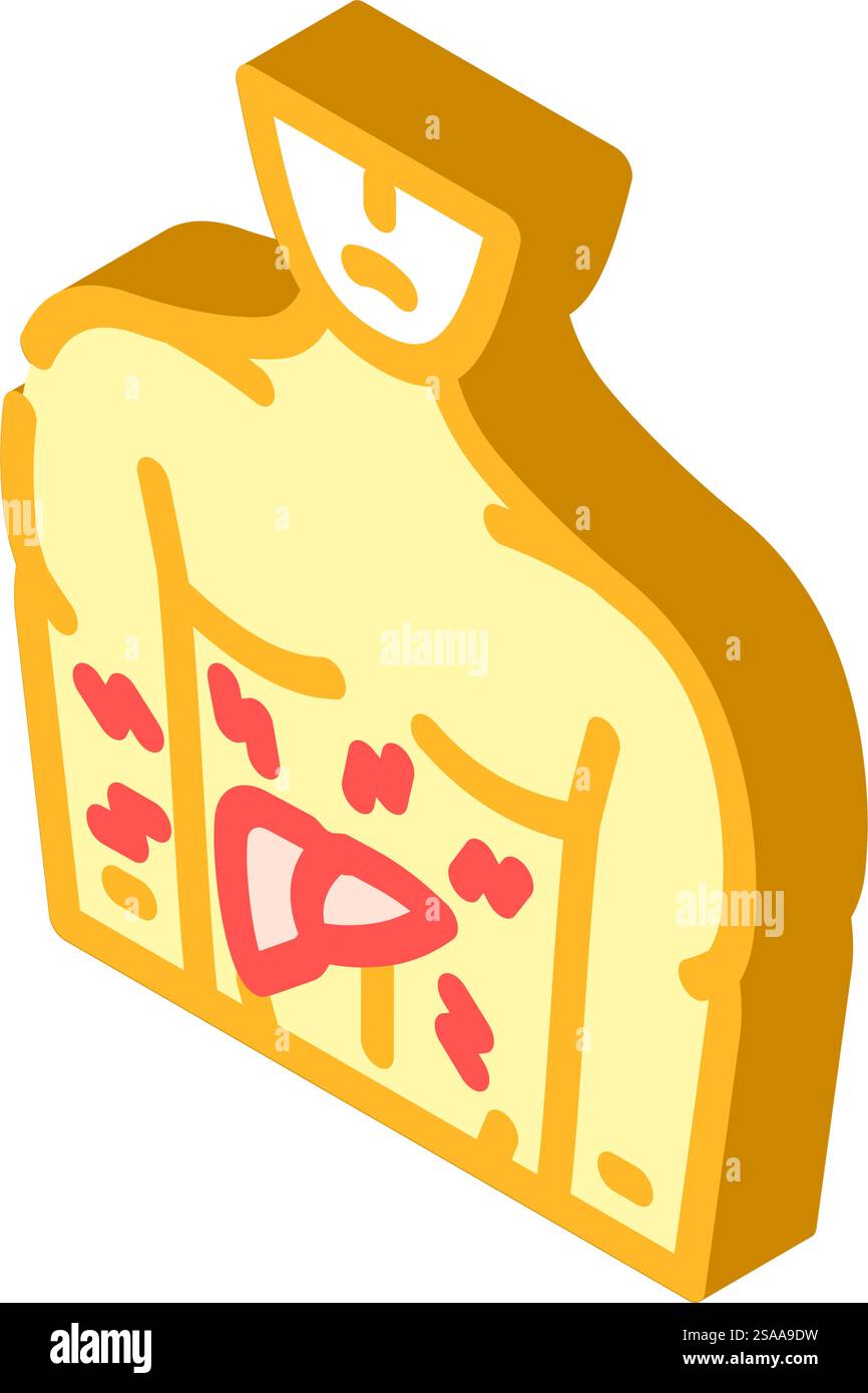 liver man disease isometric icon vector. liver man disease sign ...