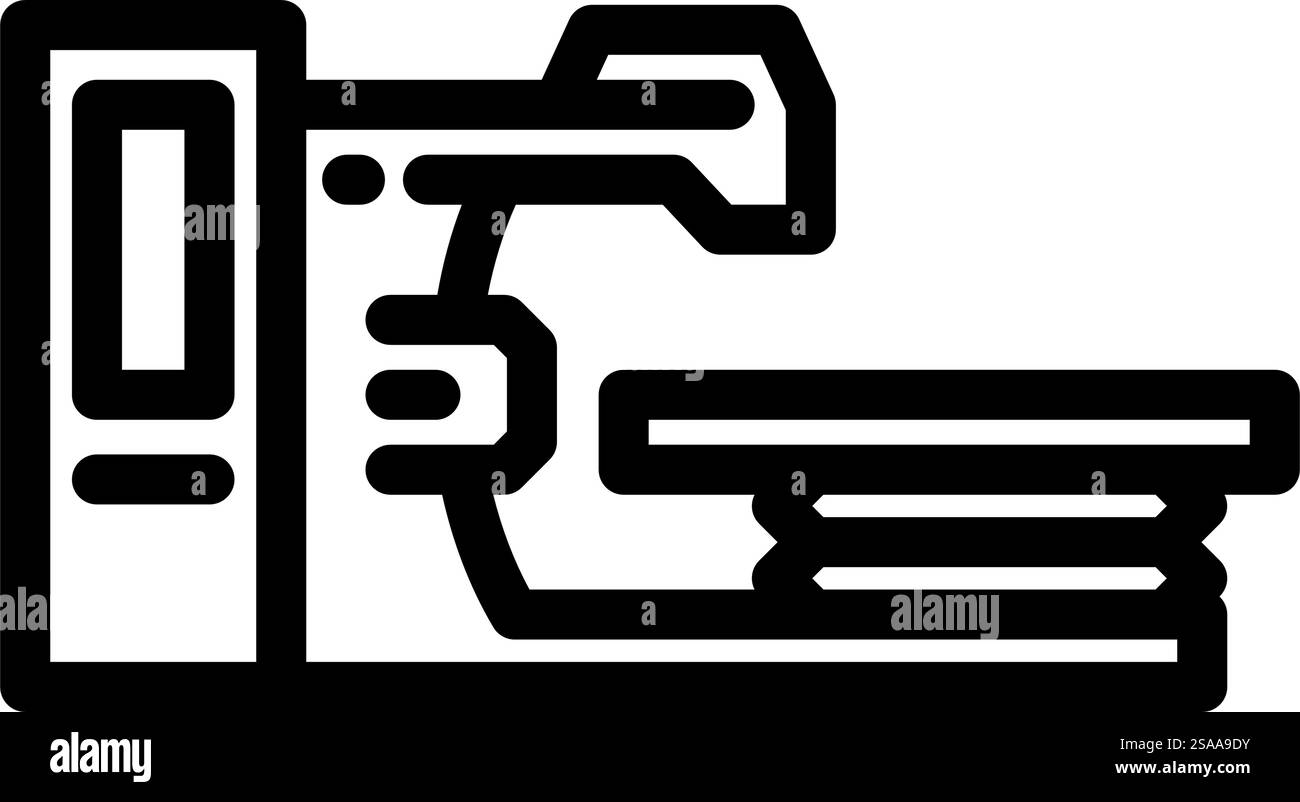 radiation machine cancer treatment line icon vector. radiation machine ...