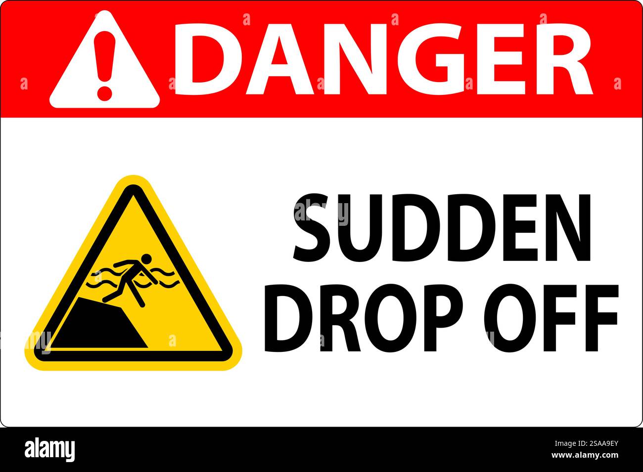 Danger Sign Sudden Drop Off Stock Vector Image & Art - Alamy