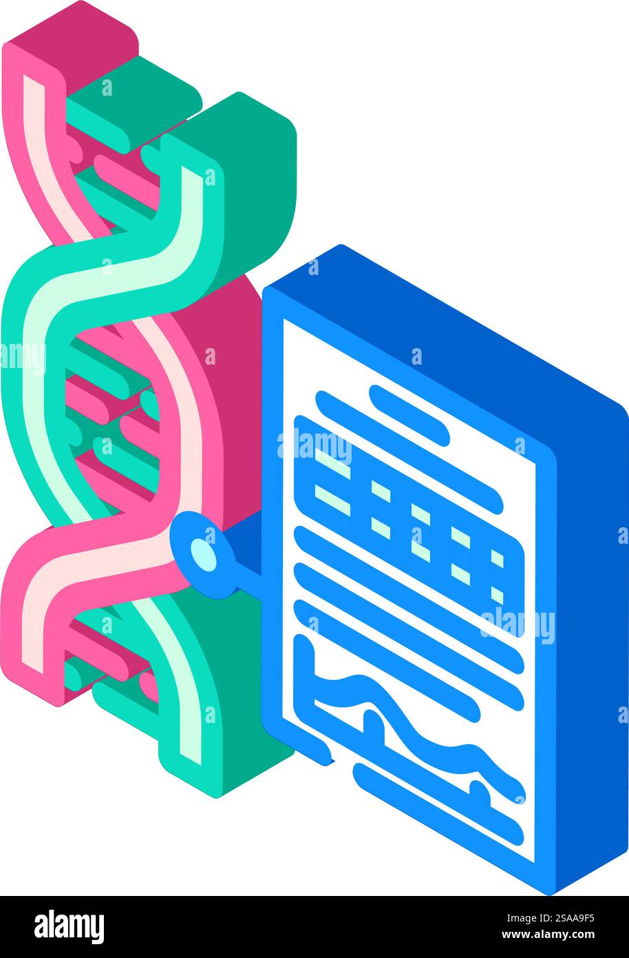genetic testing cancer treatment isometric icon vector. genetic testing ...