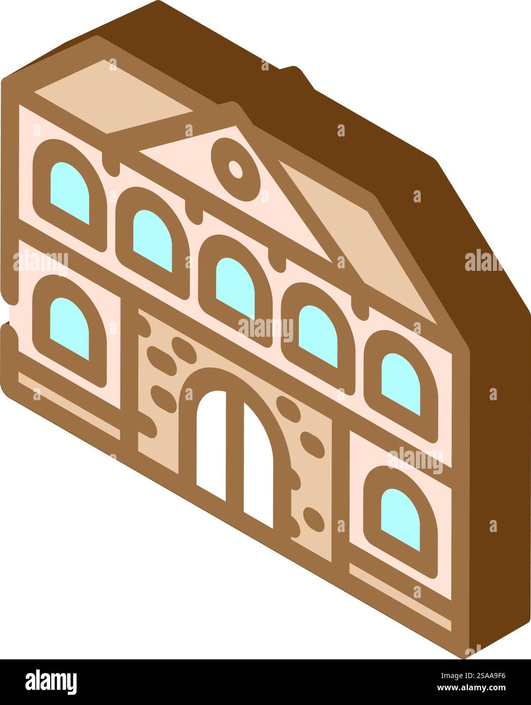 brick school building isometric icon vector. brick school building sign ...