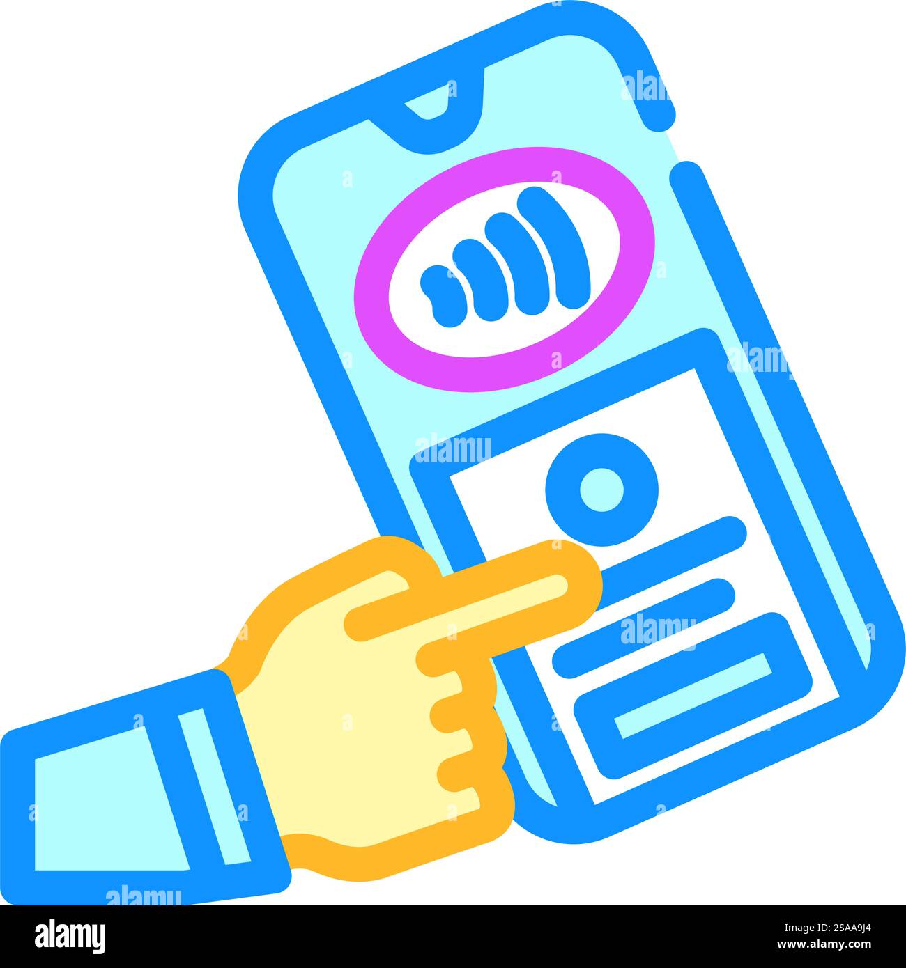 nfc tap to unlock technology color icon vector. nfc tap to unlock ...