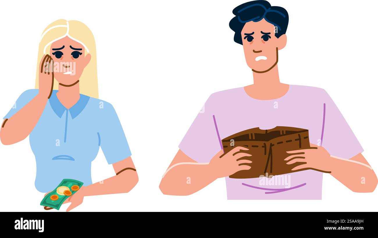 savings financial stress vector. expenses income, credit bills ...