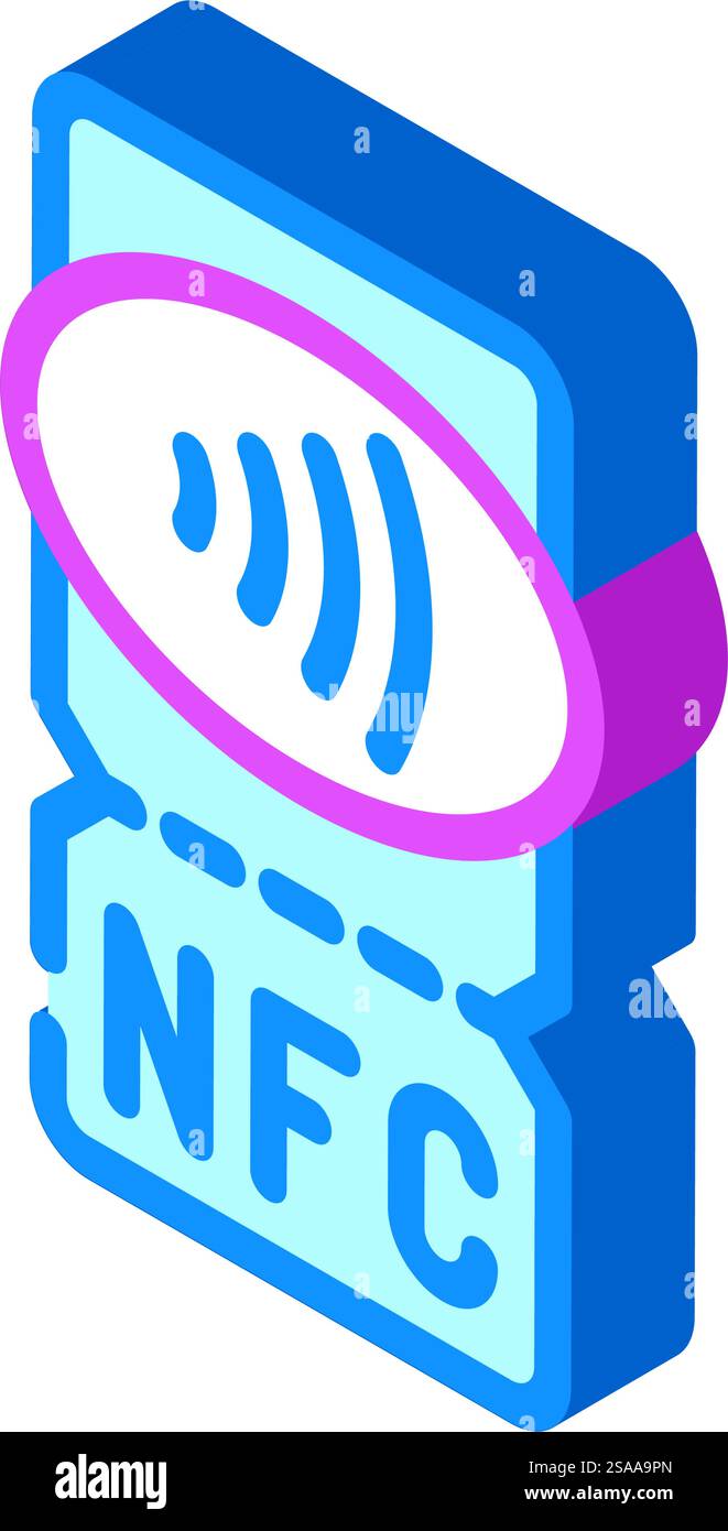 nfc symbol technology isometric icon vector. nfc symbol technology sign. isolated symbol ...