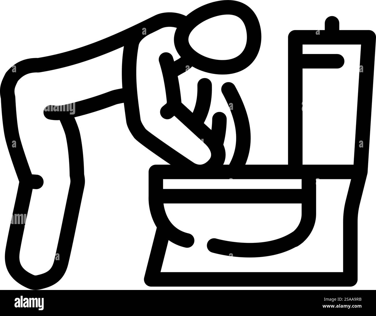 nausea vomiting disease symptom line icon vector. nausea vomiting ...