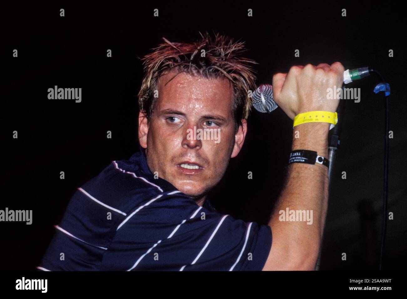 Jason Perry from the Suffolk alternative rock band A playing at Reading ...