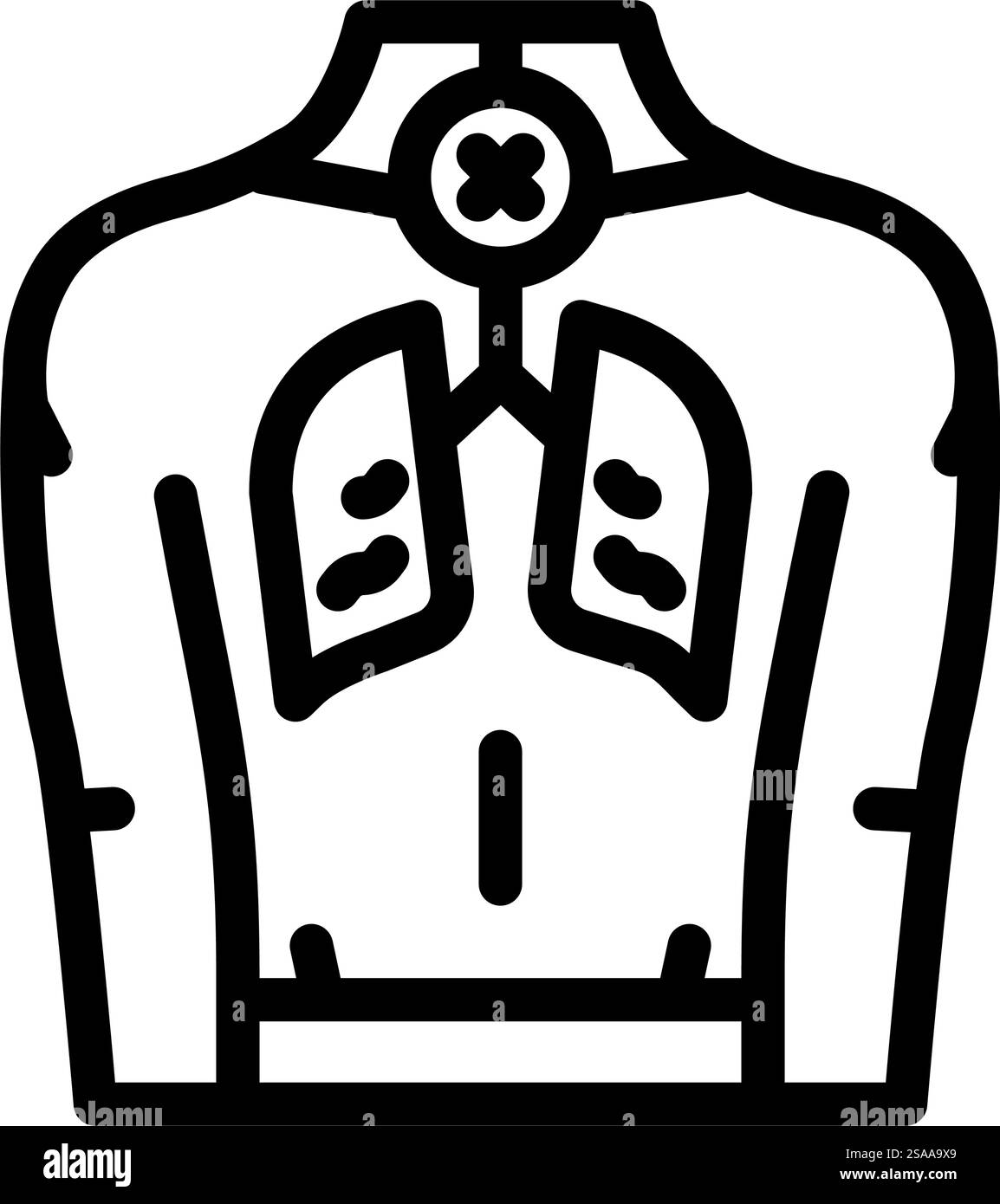 shortness of breath disease symptom line icon vector. shortness of ...