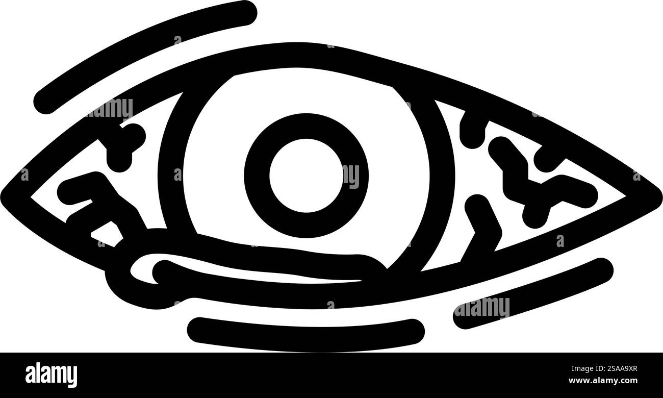 red or watery eyes disease symptom line icon vector. red or watery eyes ...