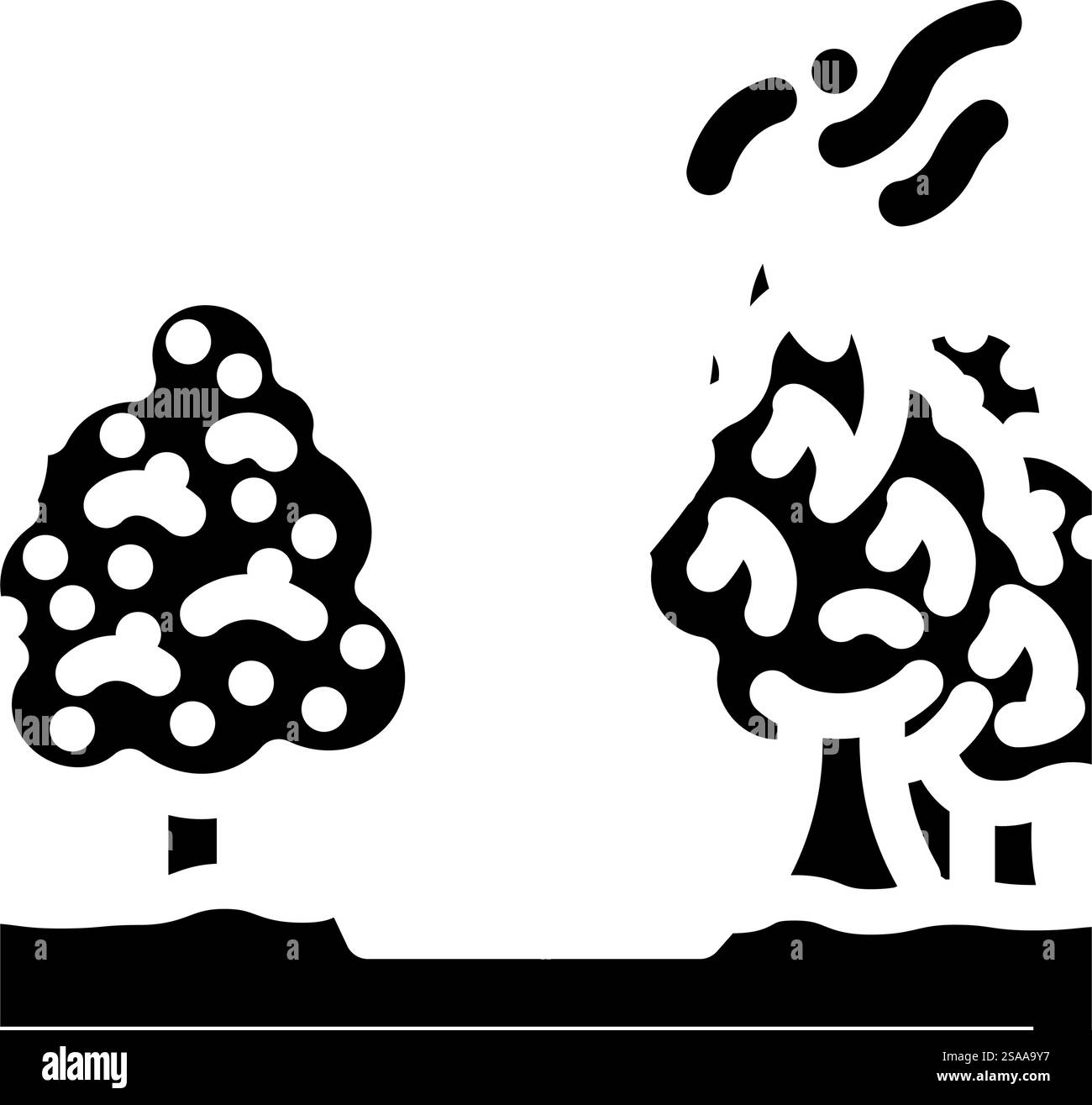 firebreak line wildfire disaster glyph icon vector. firebreak line ...