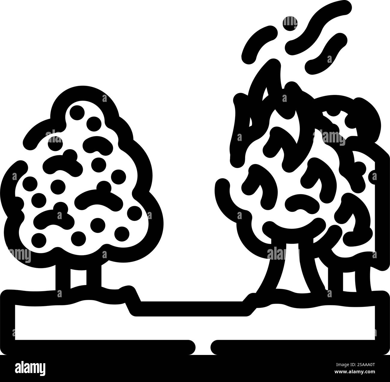 firebreak line wildfire disaster line icon vector. firebreak line ...