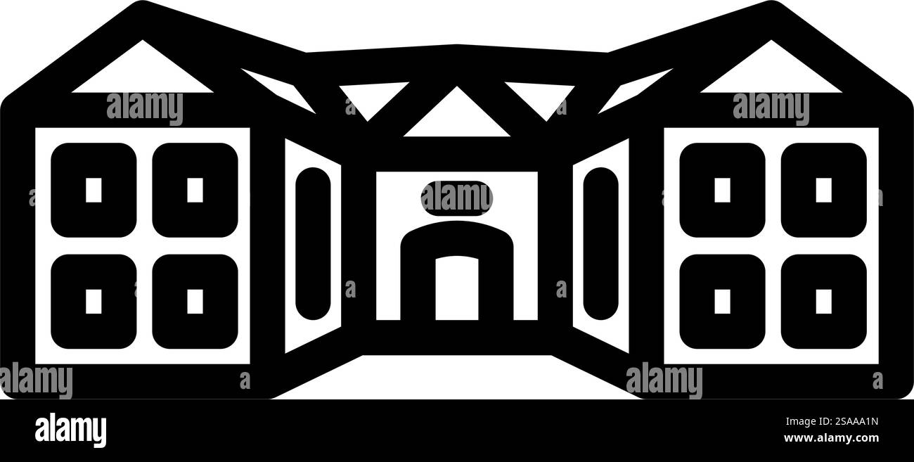 outside school building line icon vector. outside school building sign ...