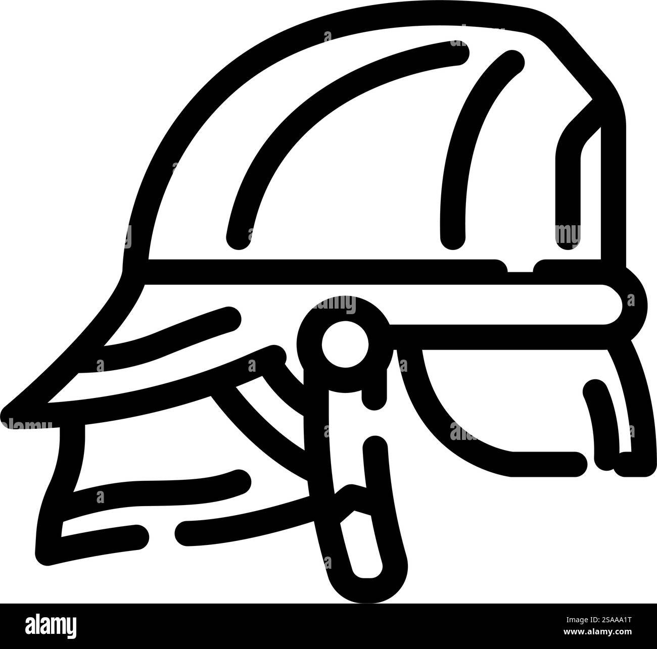 firefighter helmet wildfire disaster line icon vector. firefighter ...