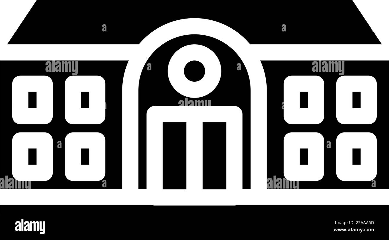 elementary school building glyph icon vector. elementary school ...