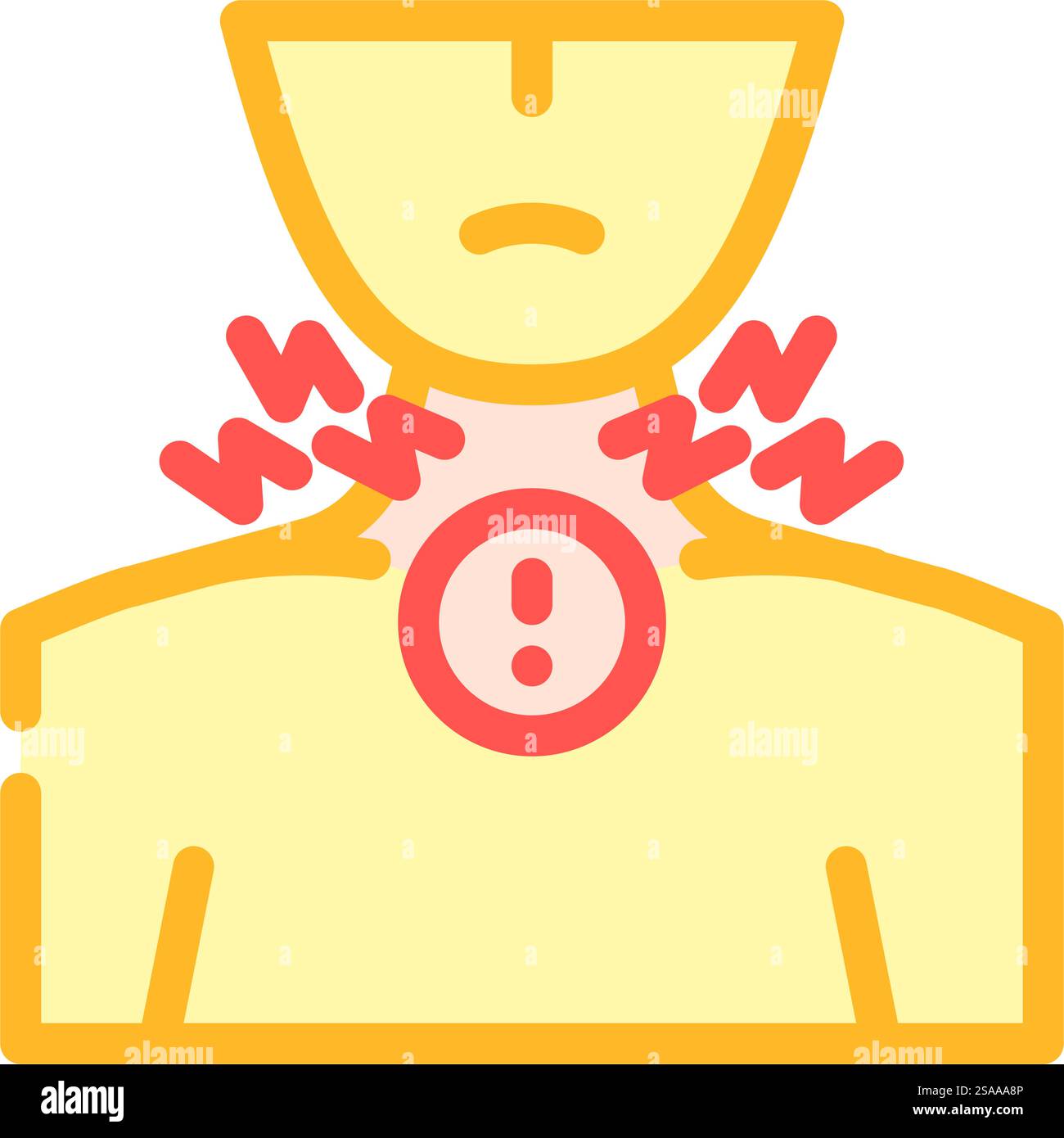 sore throat hoarseness disease symptom color icon vector. sore throat ...