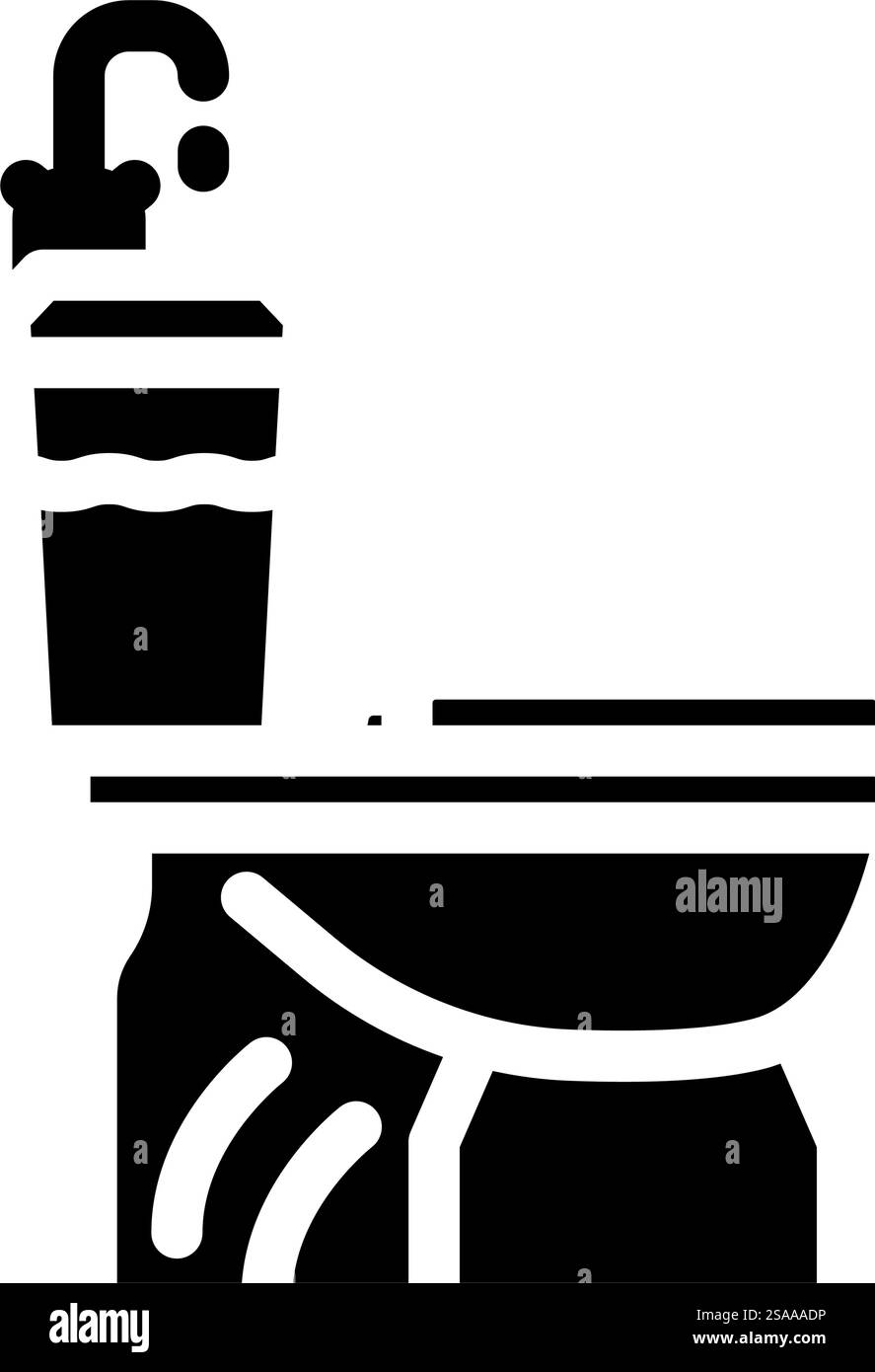 efficient toilet water saving glyph icon vector. efficient toilet water ...