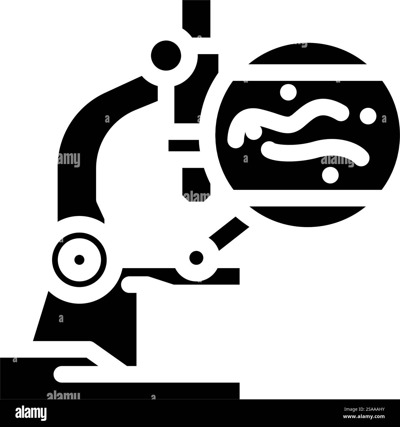 microscope worm parasite glyph icon vector. microscope worm parasite ...