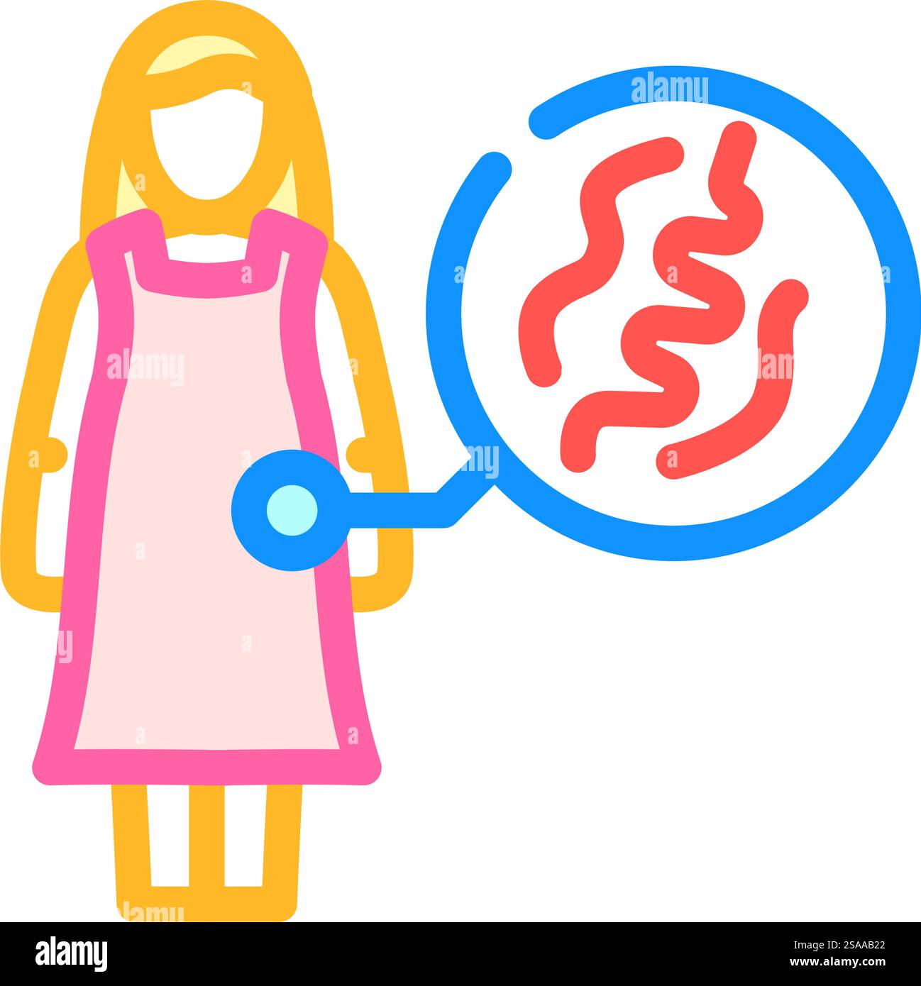 kid girl helminth worm color icon vector. kid girl helminth worm sign ...