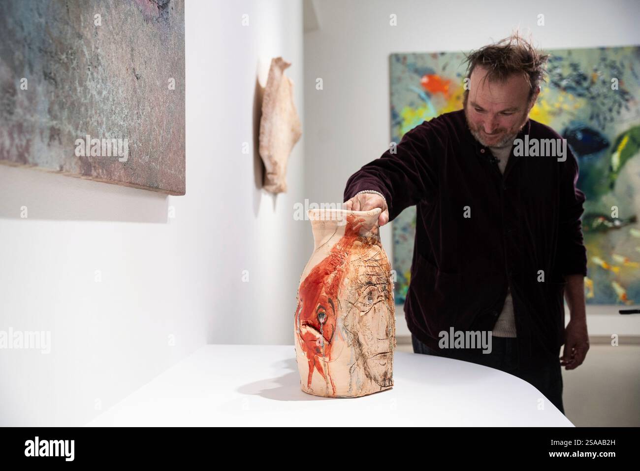 Artist Miquel Barceló during the presentation of the exhibition 'Flores ...