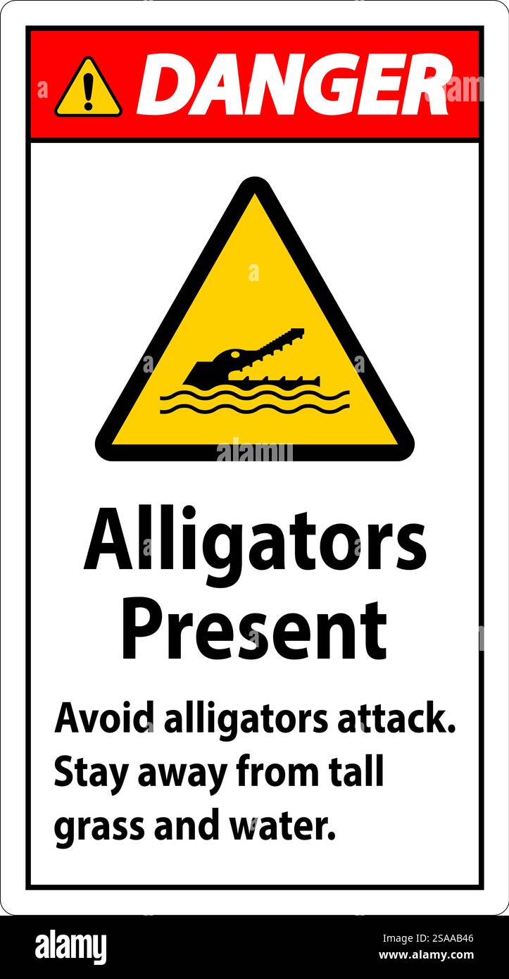 Alligator Warning Sign, Danger - Alligators Present Avoid Attack, Stay ...