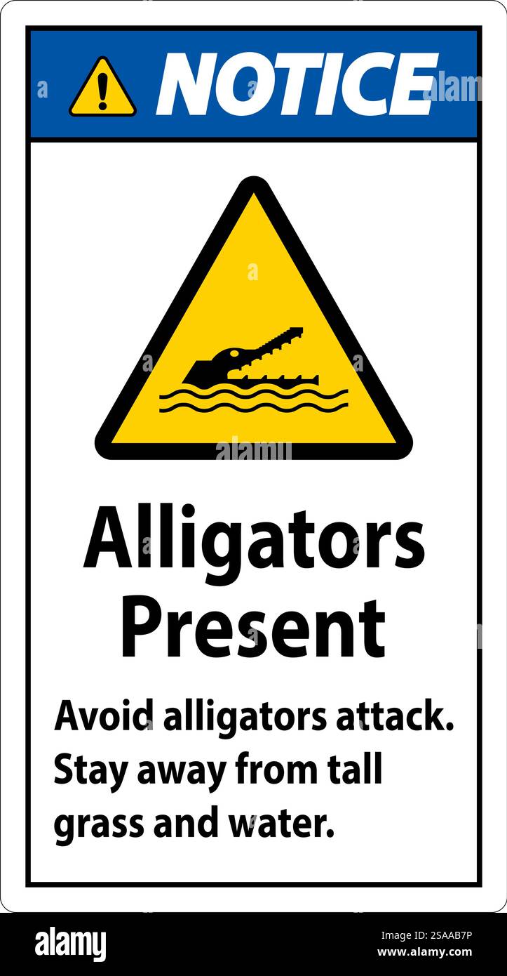 Alligator Warning Sign, Danger - Alligators Present Avoid Attack, Stay ...