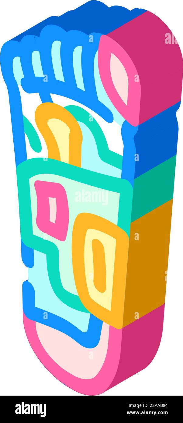 reflexology chart spa therapy treatment isometric icon vector ...