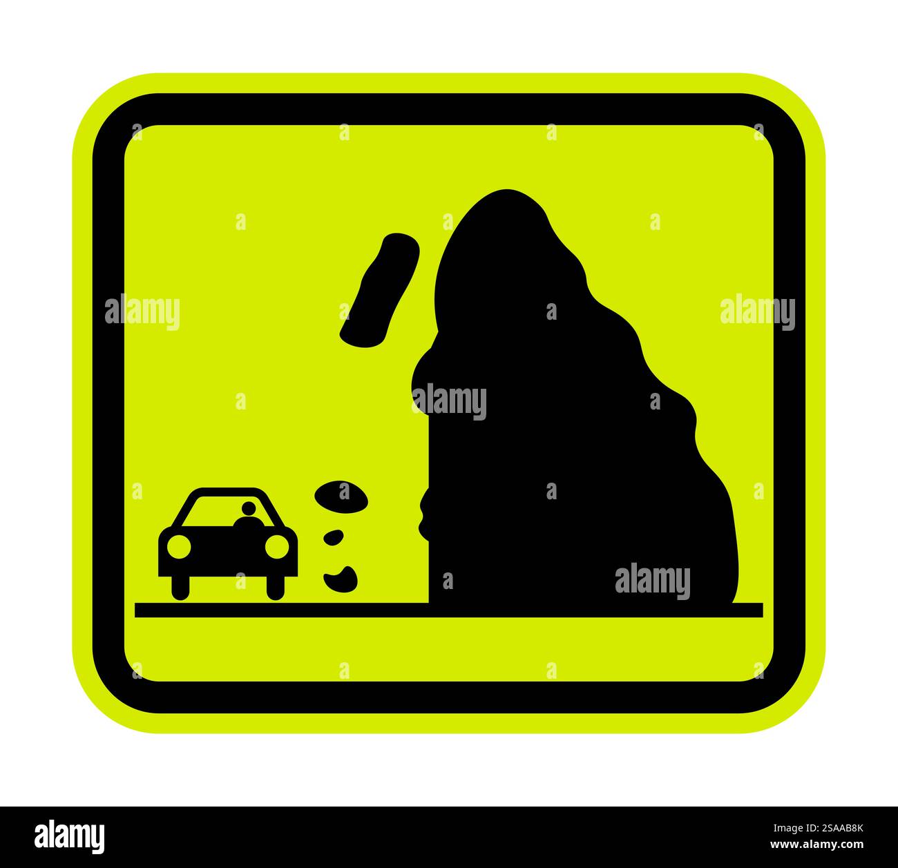 Warning Sign Falling rocks, snow or ice ahead Stock Vector Image & Art ...