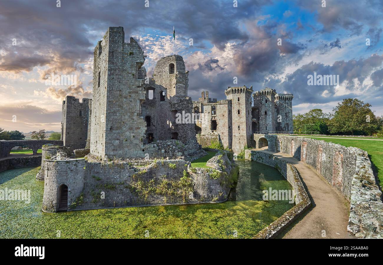 Ruins of the medieval Raglan Castle (Welsh: Castell Rhaglan ...