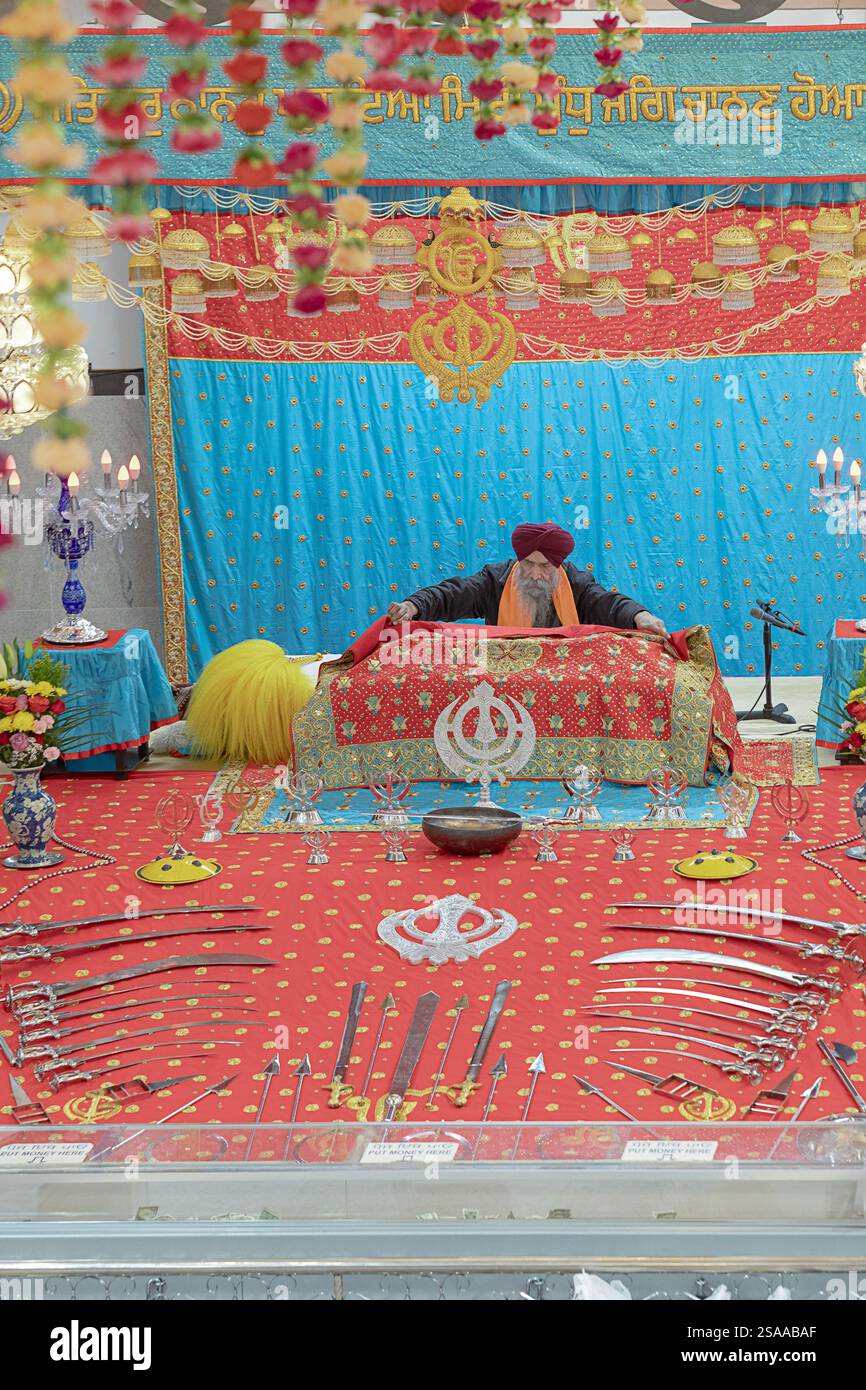 A vieew from above of the altar in the Baba Makhan Shah Lubana Sikh ...