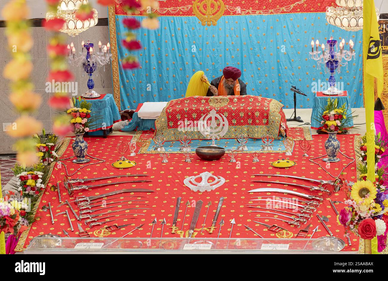 A vieew from above of the altar in the Baba Makhan Shah Lubana Sikh ...