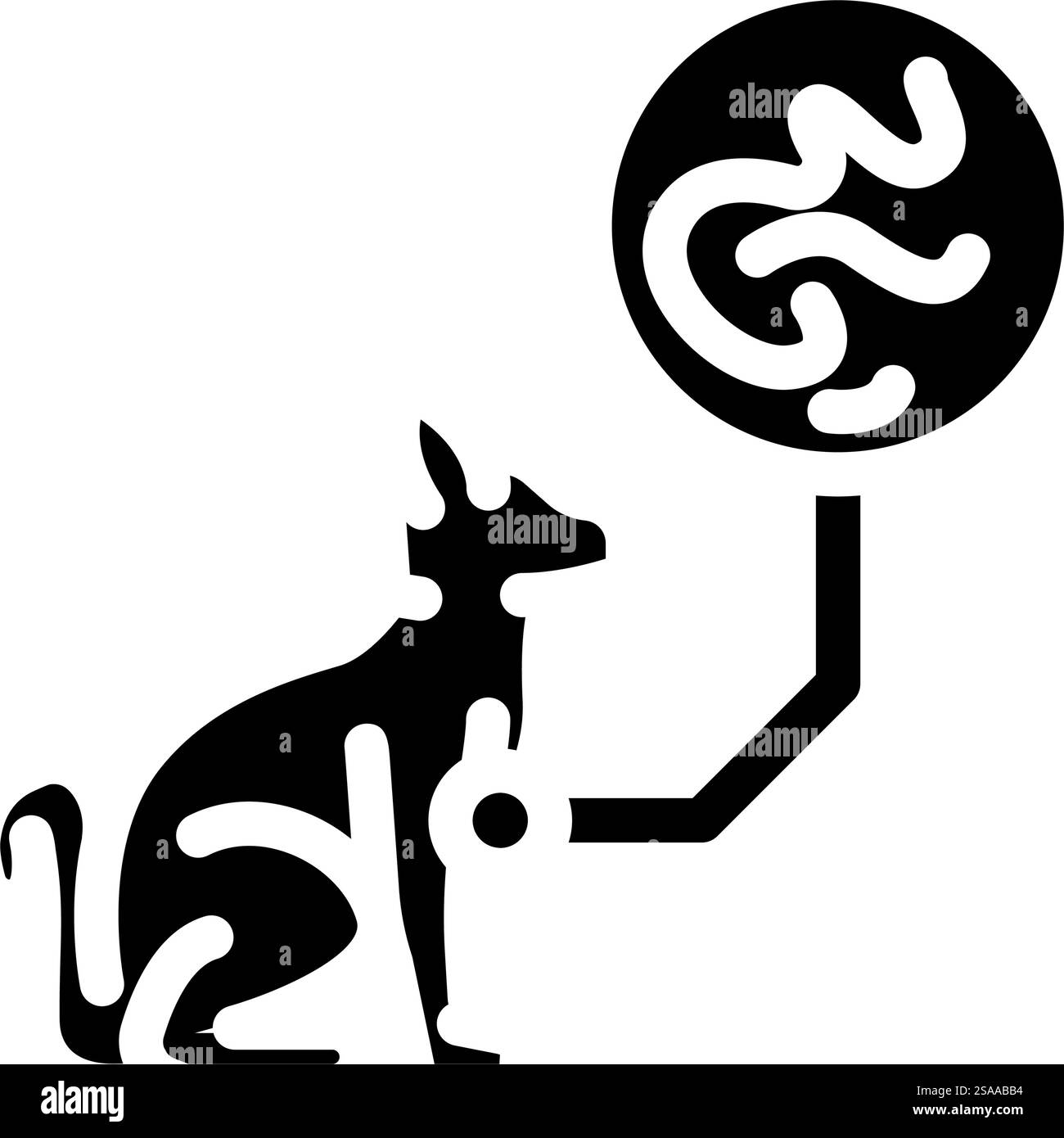 cat parasite worm glyph icon vector. cat parasite worm sign. isolated ...