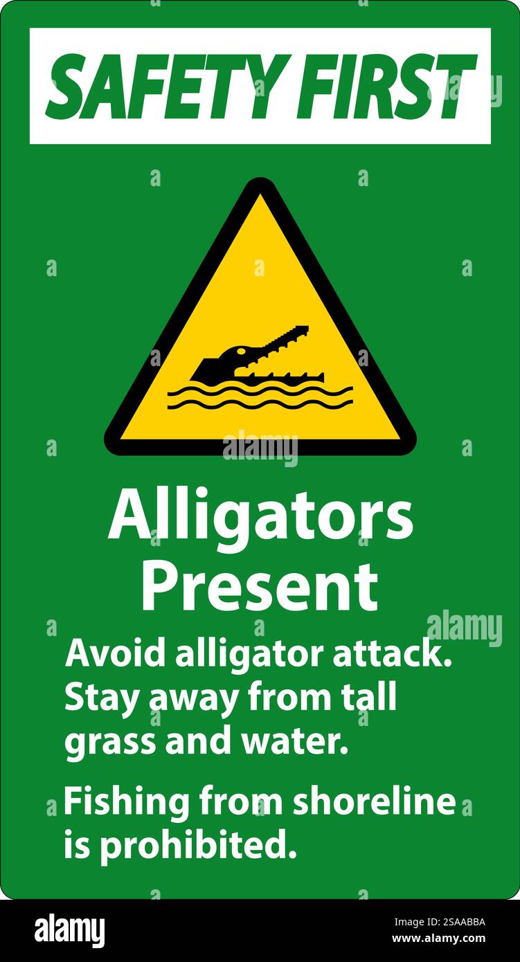 Alligator Warning Sign, Danger - Alligators Present, Avoid Alligator ...