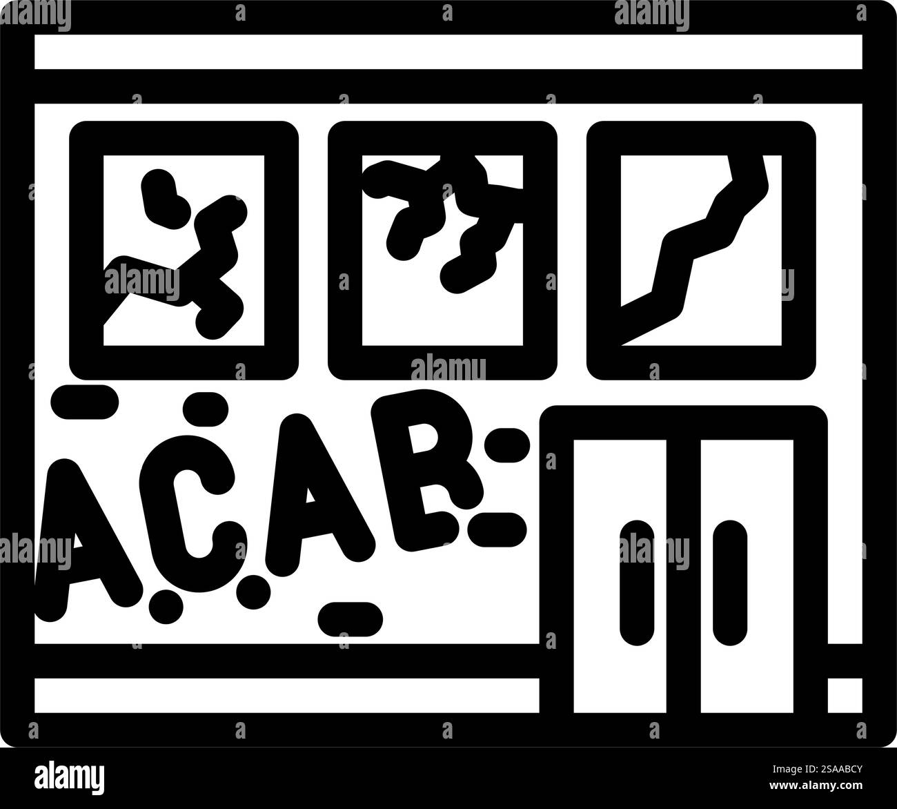 vandalism crime line icon vector. vandalism crime sign. isolated ...