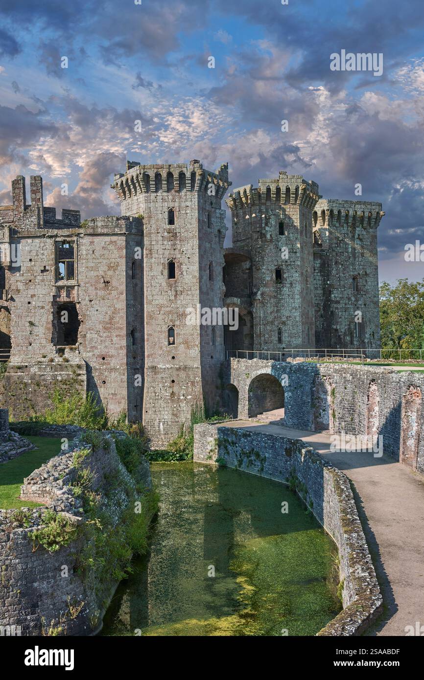 Ruins of the medieval Raglan Castle (Welsh: Castell Rhaglan ...