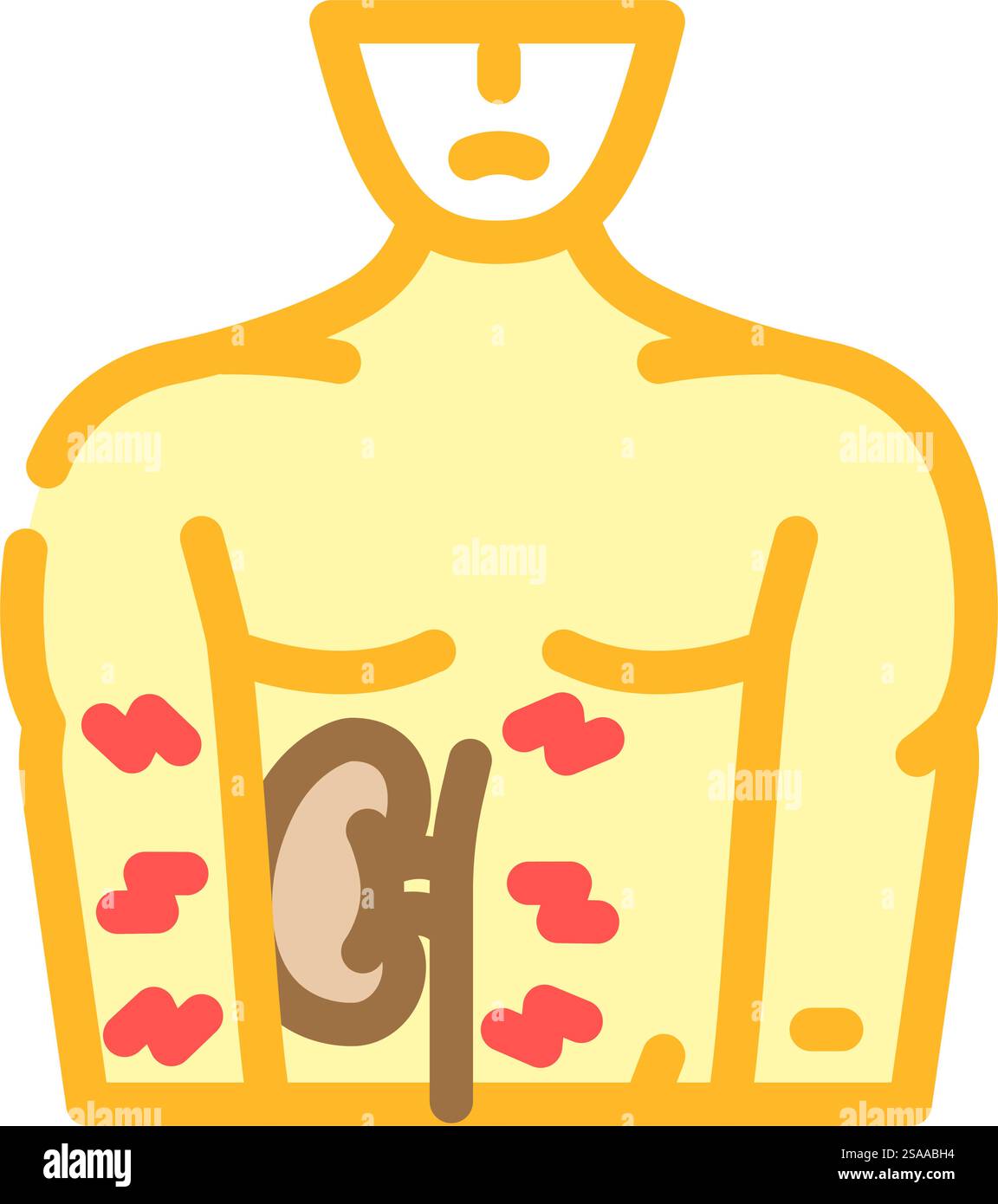 kidney man disease color icon vector. kidney man disease sign. isolated ...