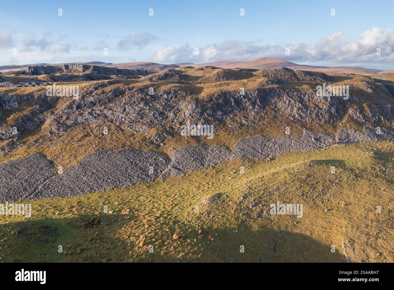 Aerial view of Cribarth Mountain, Brecon Beacons National Park, Wales ...