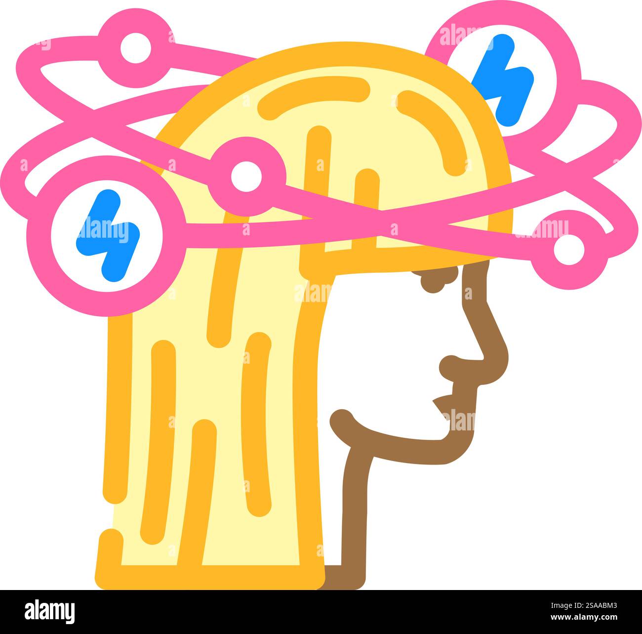 headache dizziness disease symptom color icon vector. headache ...