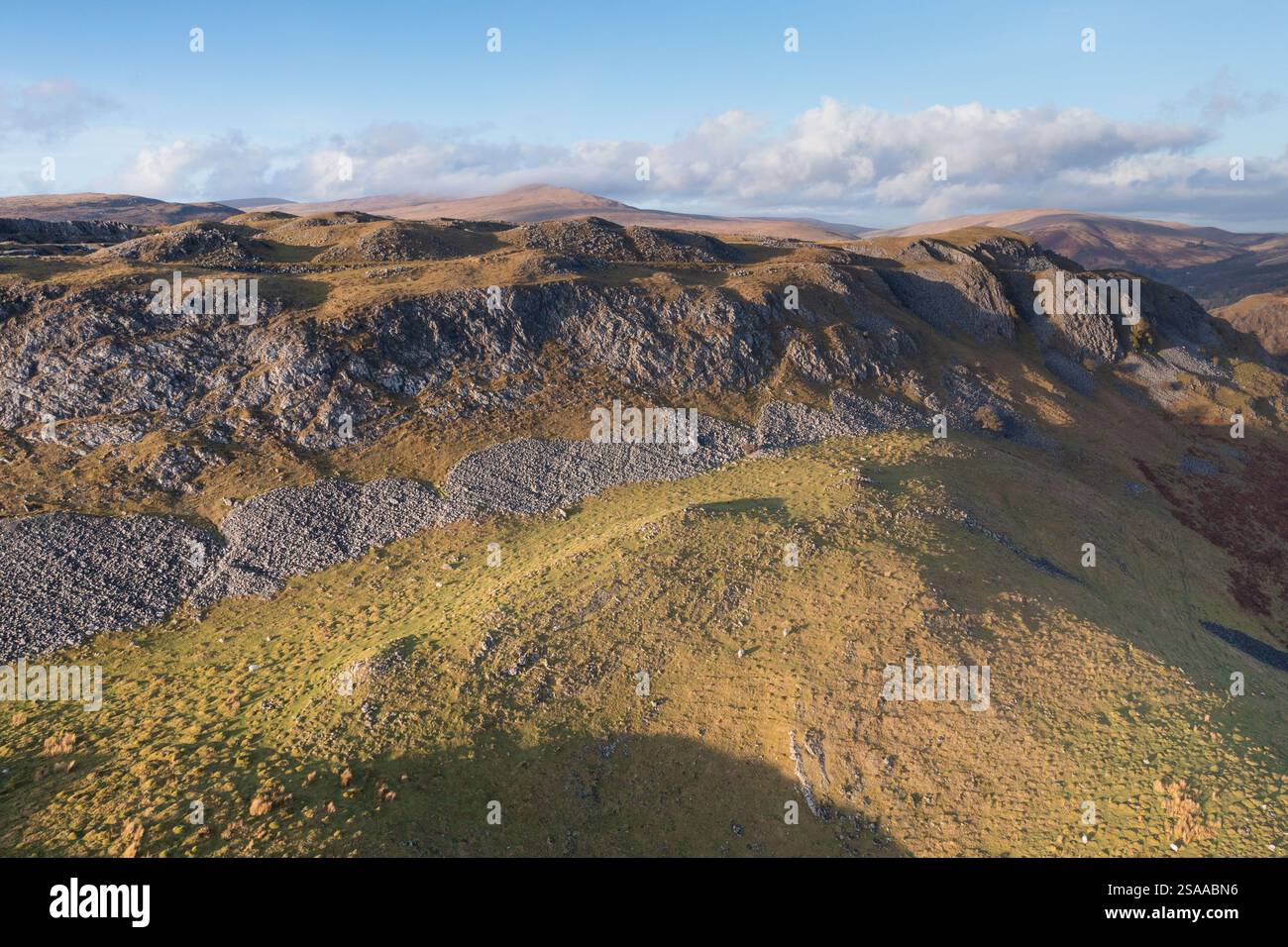 Aerial view of Cribarth Mountain, Brecon Beacons National Park, Wales ...