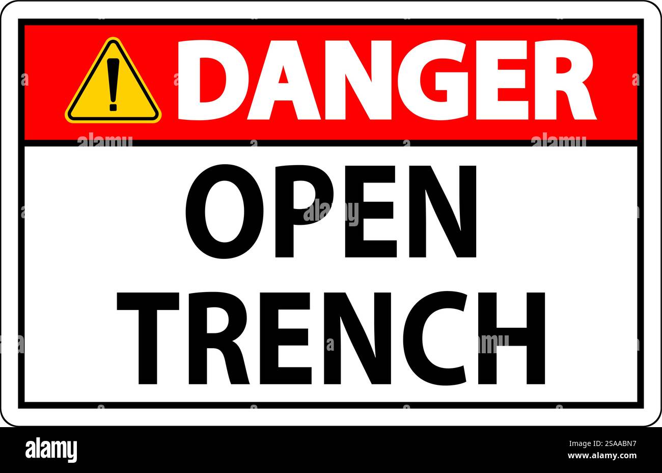 Danger Sign Open Trench Stock Vector Image & Art - Alamy