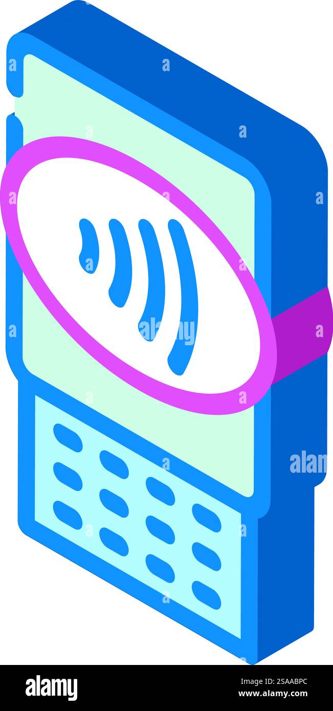 contactless payment isometric icon vector. contactless payment sign ...