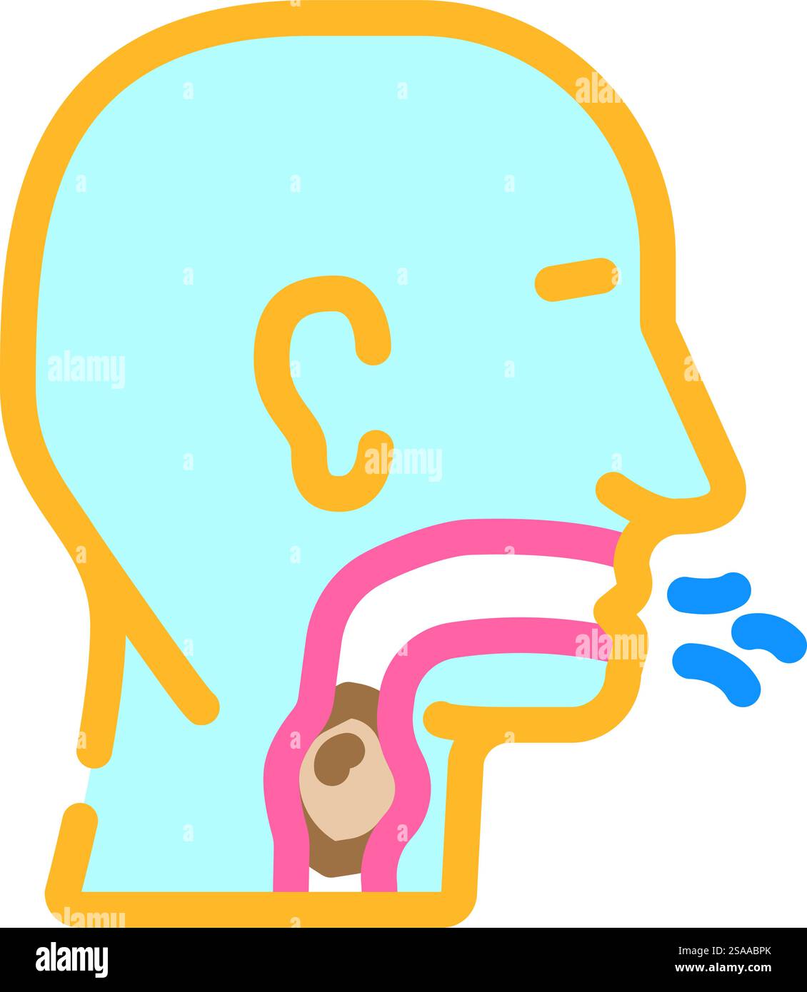 choking household injury accident color icon vector. choking household ...