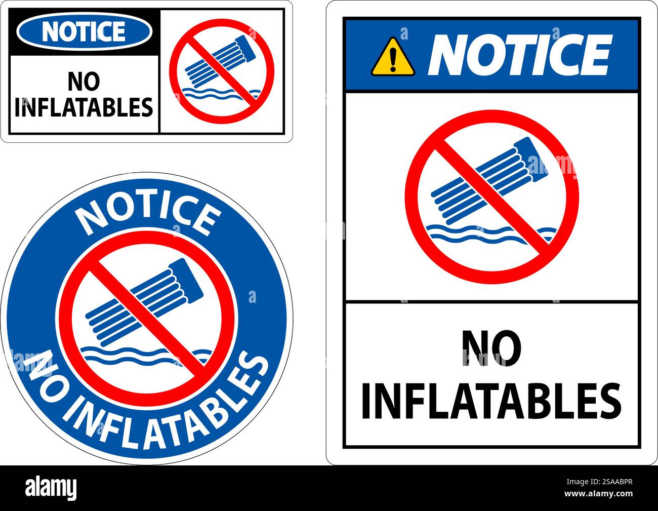 Water Safety Sign Attention, No Inflatables Stock Vector Image & Art ...