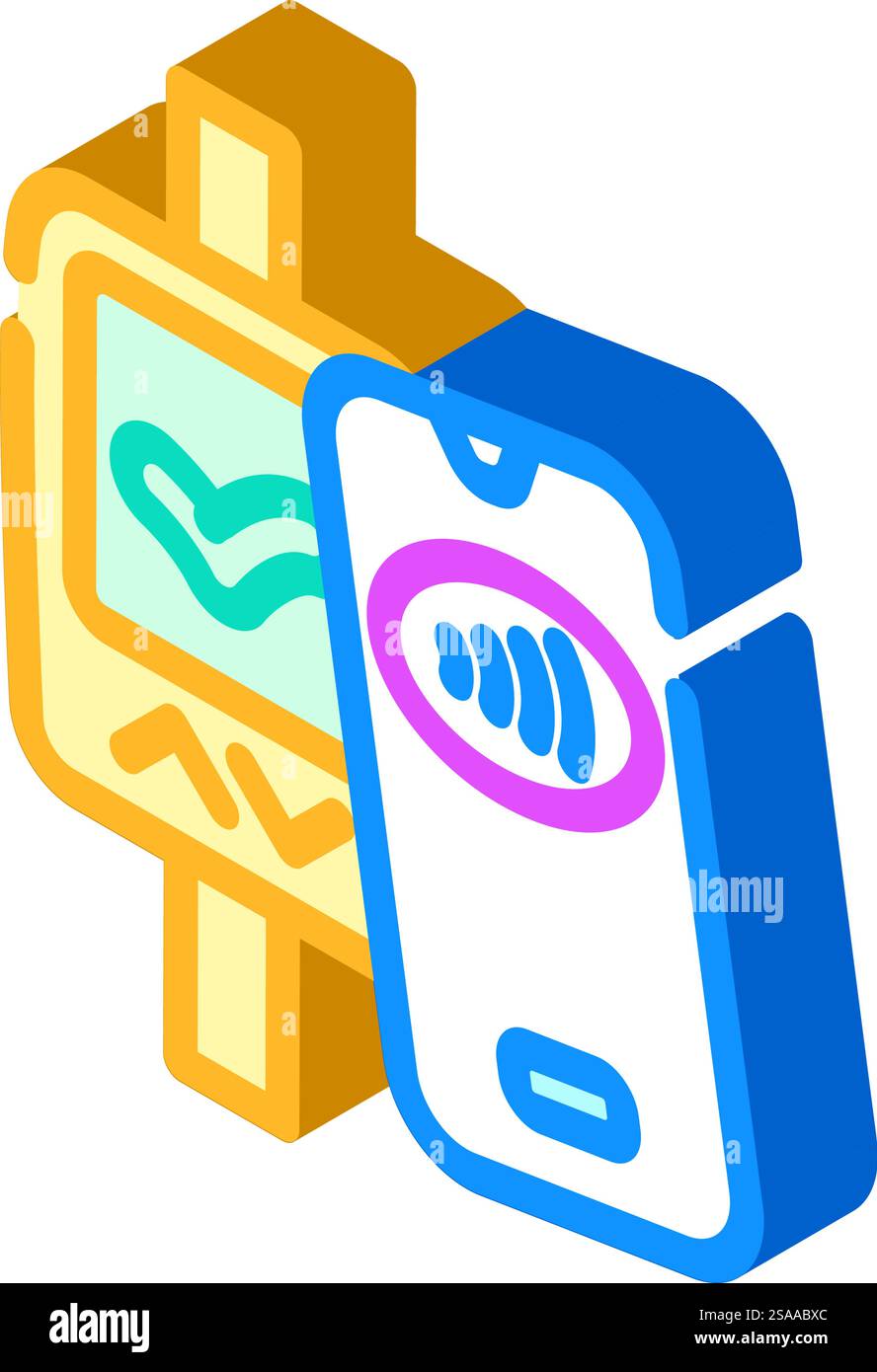 nfc public transport isometric icon vector. nfc public transport sign ...