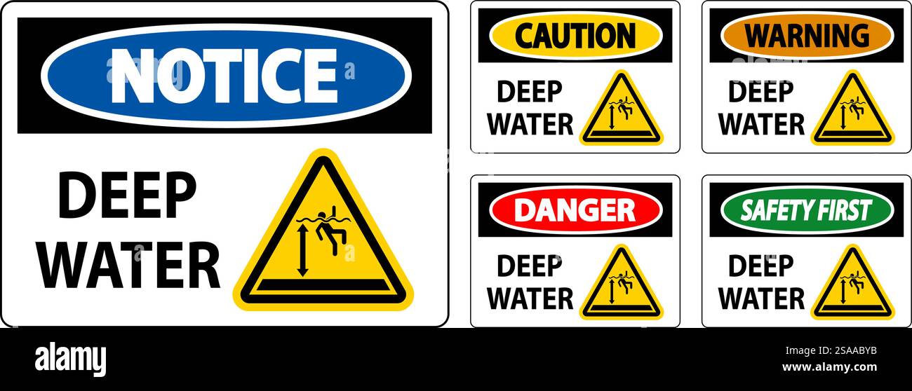 Deep water safety alert Stock Vector Images - Alamy