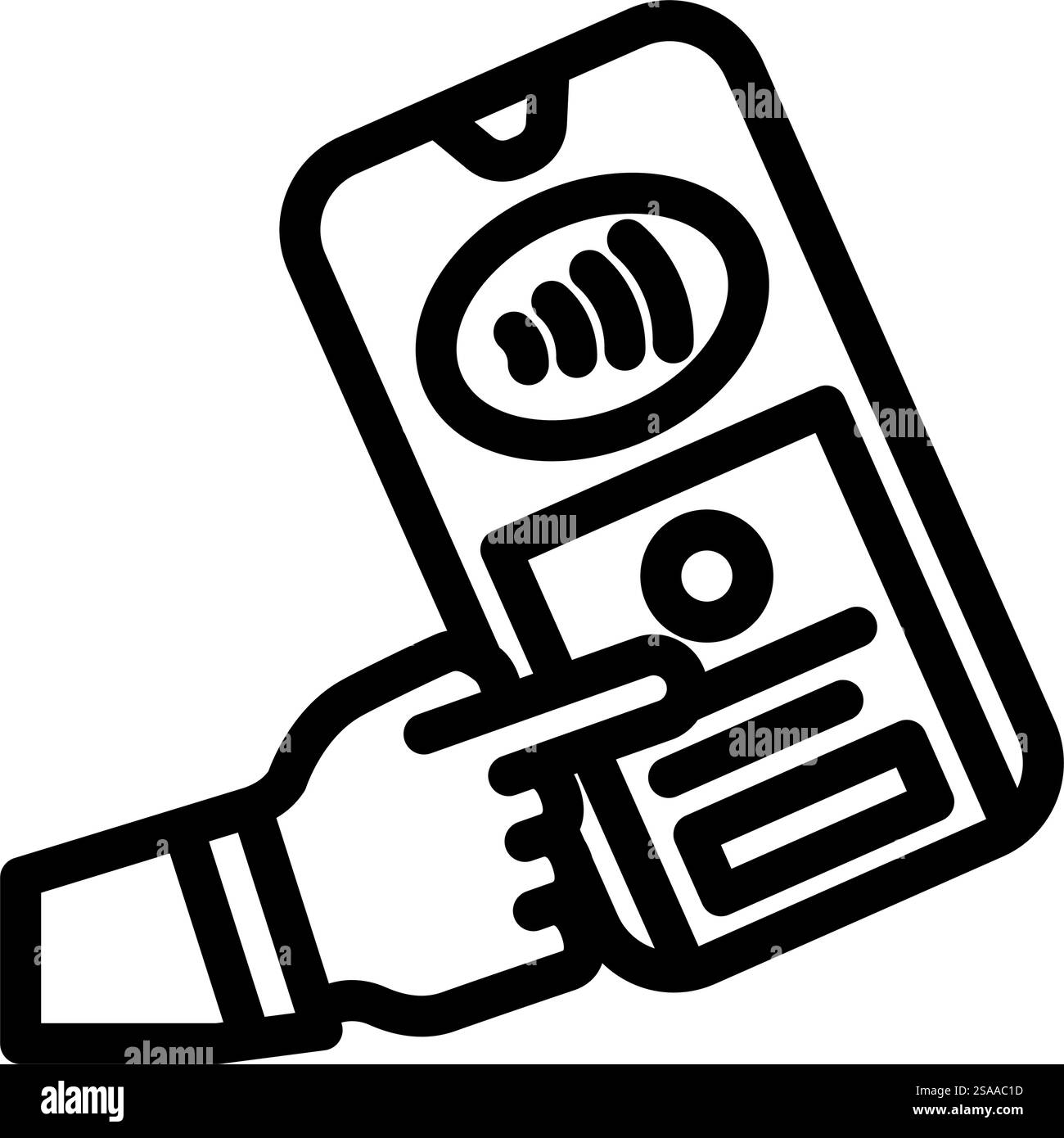 nfc tap to unlock technology line icon vector. nfc tap to unlock ...