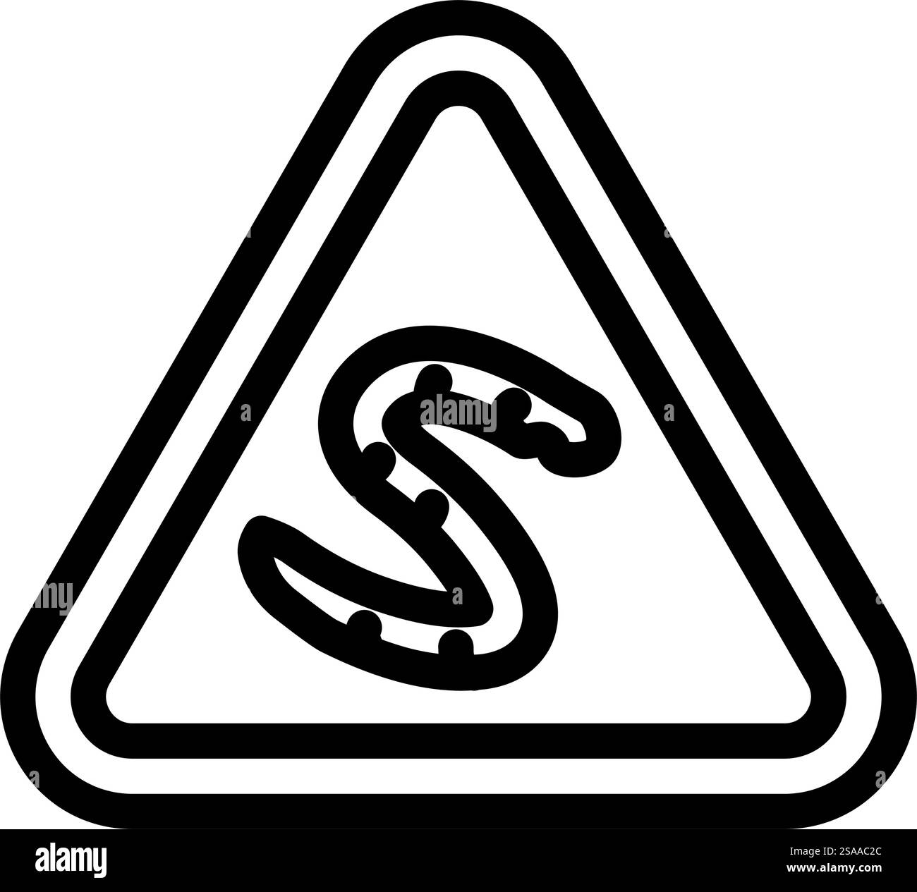 warning symbol worm parasite line icon vector. warning symbol worm ...