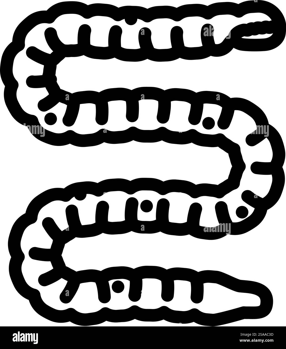 tapeworm parasite line icon vector. tapeworm parasite sign. isolated ...