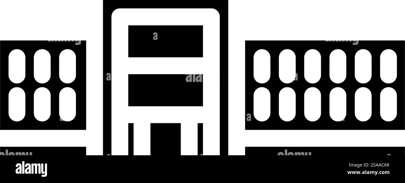 facility school building glyph icon vector. facility school building ...