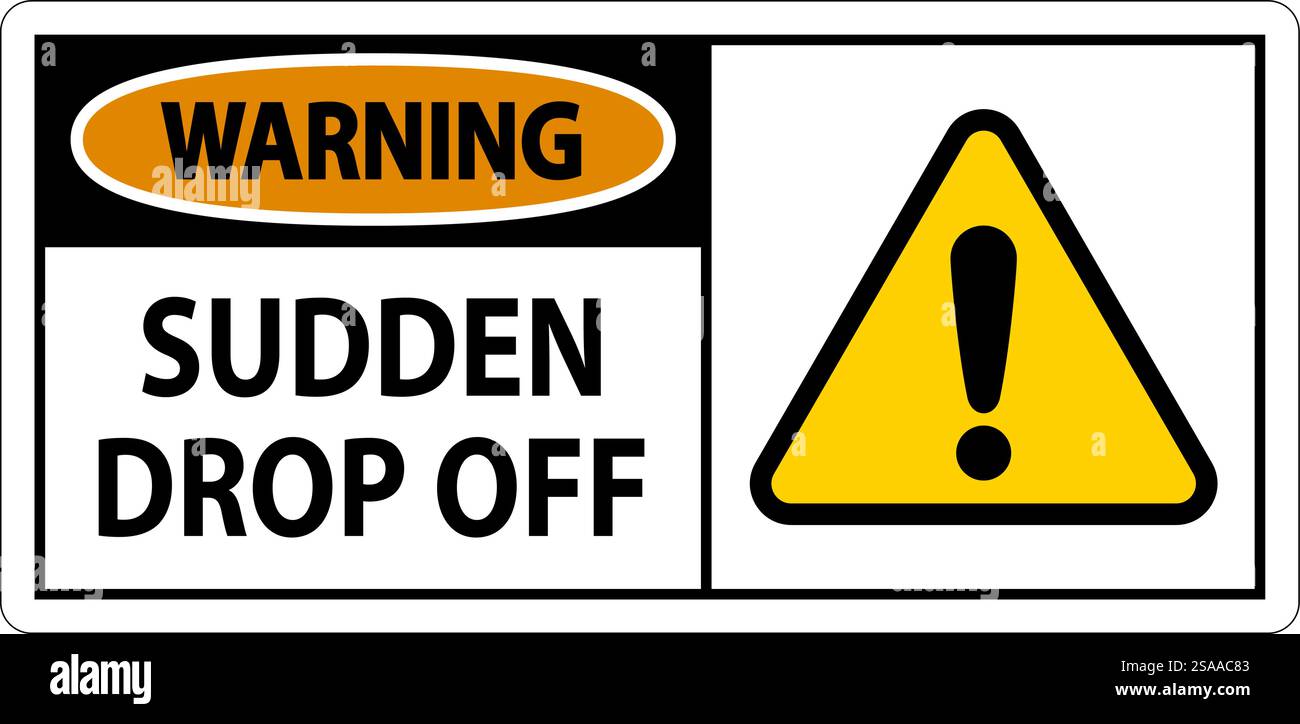 Warning Sign Sudden Drop Off Stock Vector Image & Art - Alamy