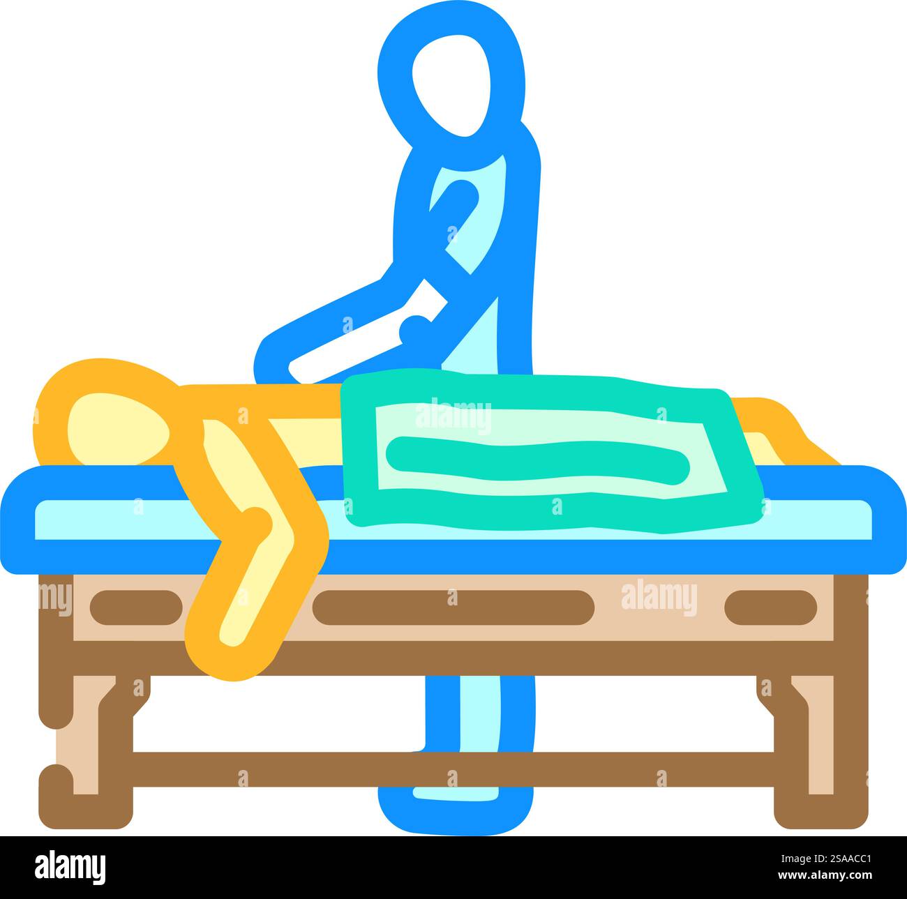 massage therapist spa therapy treatment color icon vector. massage therapist spa therapy ...