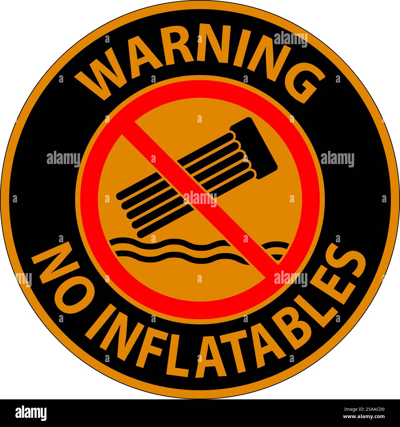 Water Safety Sign Attention, No Inflatables Stock Vector Image & Art ...